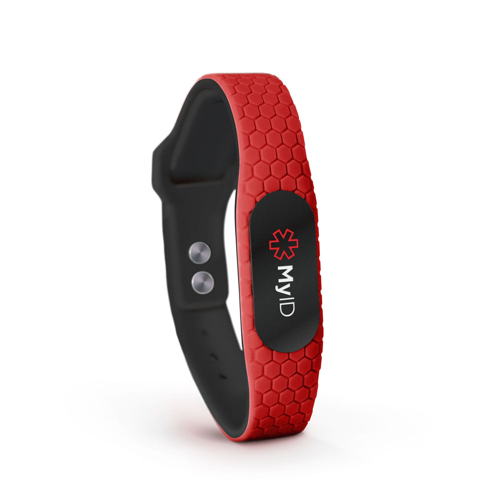 MyID Hive Medical ID Bracelet Red | Your Complete Medical Profile