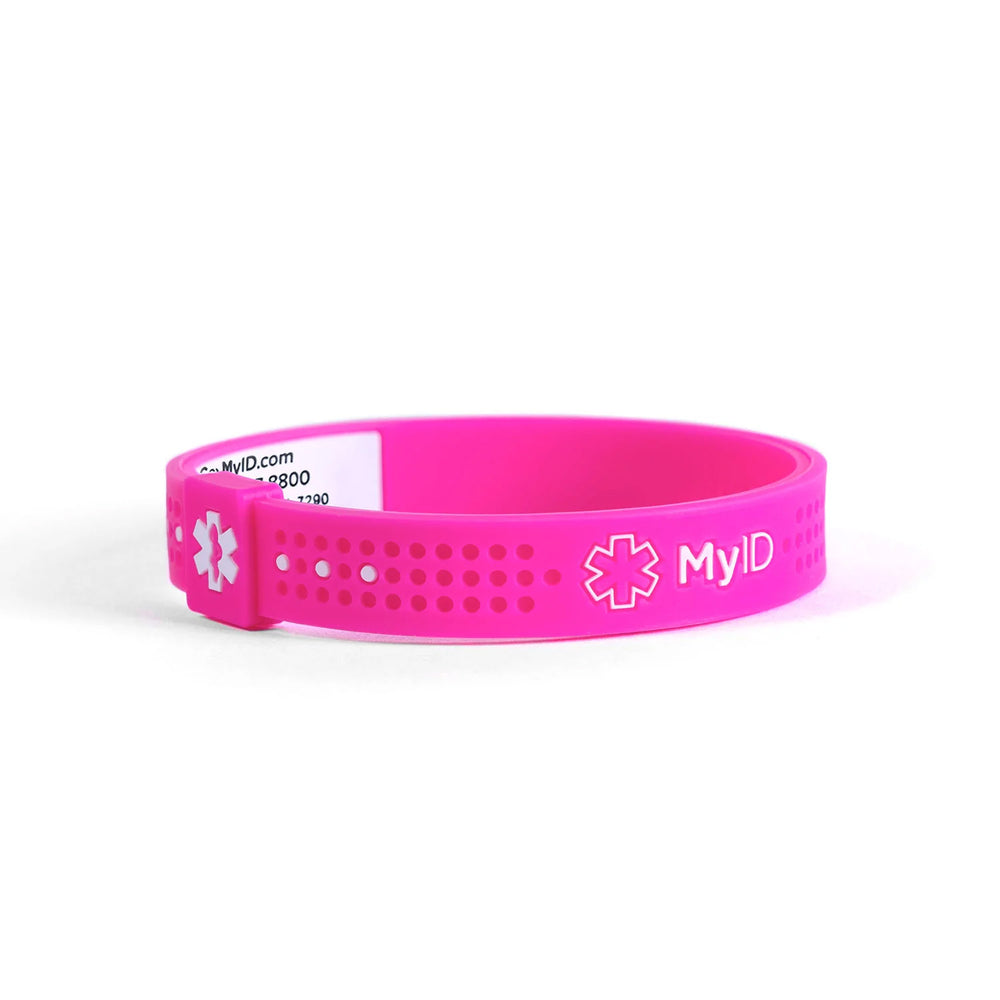 MyID Sport Medical Alert ID Bracelet Neon Pink | Easy Medical ...